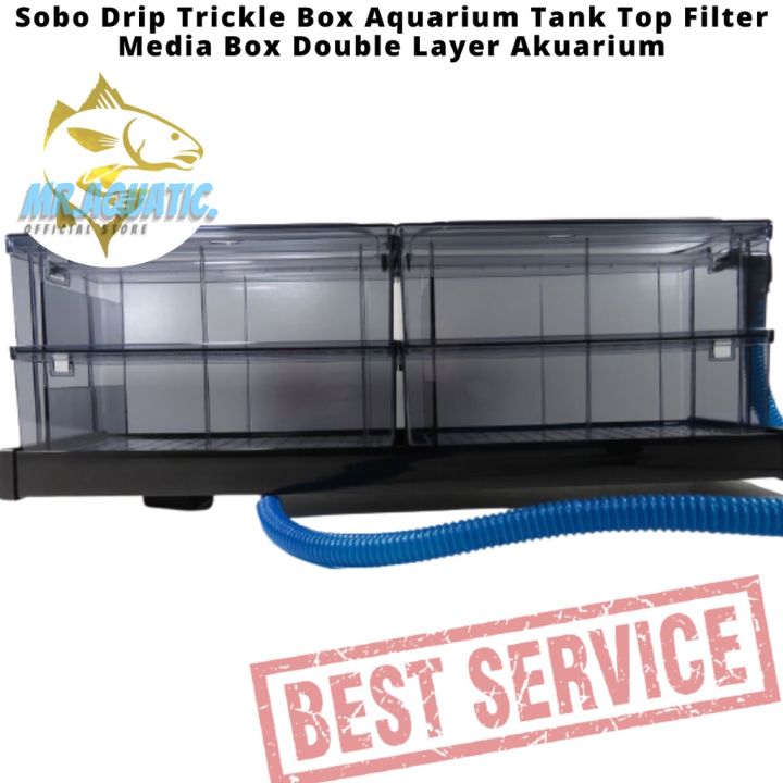 Sobo Drip Trickle Box Aquarium Tank Top Filter Media Box Double Layer ...