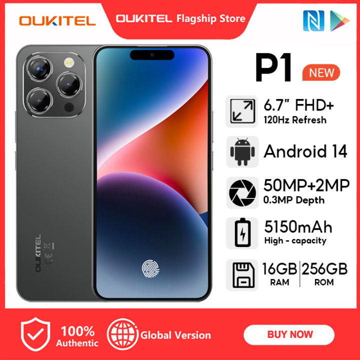 OUKITEL P1 24GB+256GB With In-Display Fingerprint Screen 6.72"FHD+ ...