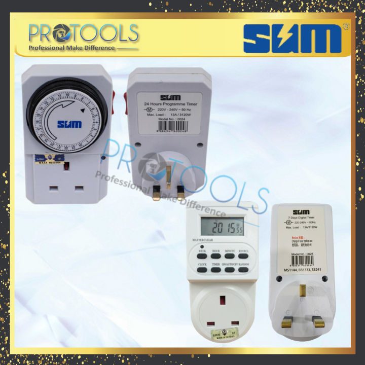 [sirim Certified]original Sum 0026 0024 Programmer Timer 13a Digital Or Analog Plug In Timer