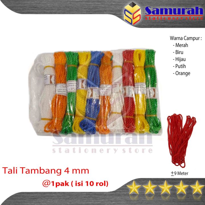 Tali Tambang Plastik Diameter 4 milimeter / Tambang Nylon ukuran lebar ...