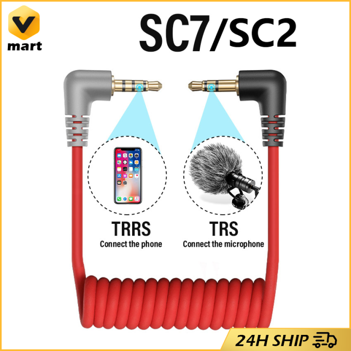 Replacement 3.5mm TRS To 3.5mm TRRS Adapter Cable for RODE SC7 SC2 By ...