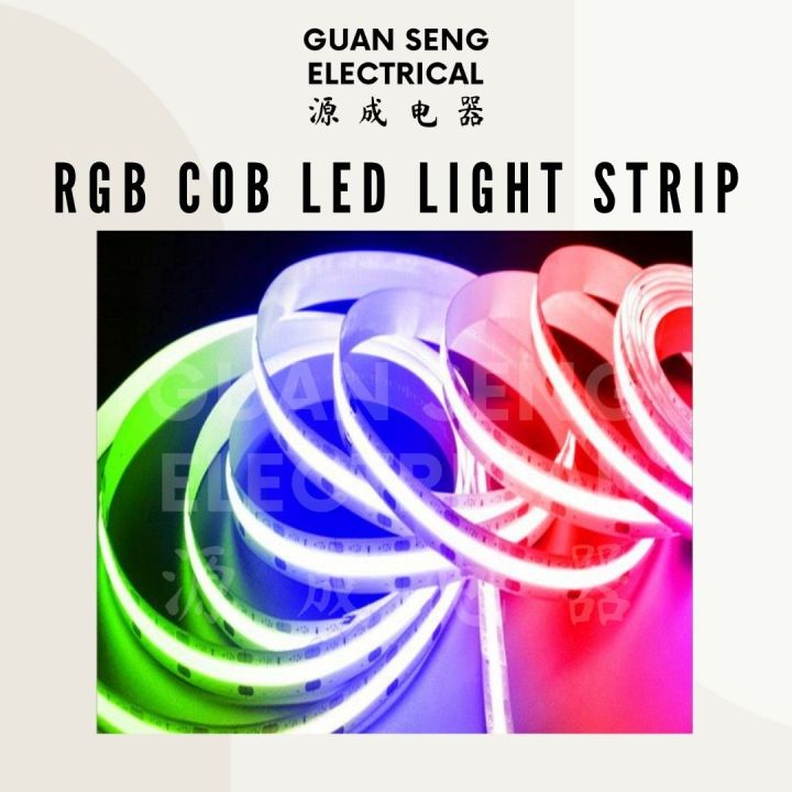 Premium RGB COB LED Light Strip Dimmable 5M 24V | Guan Seng Electrical ...