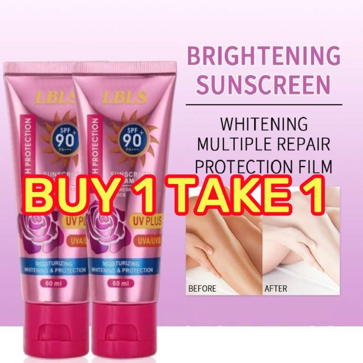 【BUY 1 TAKE 1】Kiss Beauty Sunscreen Cream spf 90+ high protection UV PLUS 60ml | Lazada PH