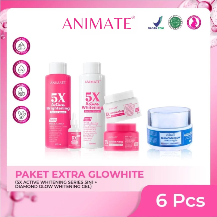 Animate Paket Extra Glowhite (Animate 5x Active Whitening Series 5in1 ...
