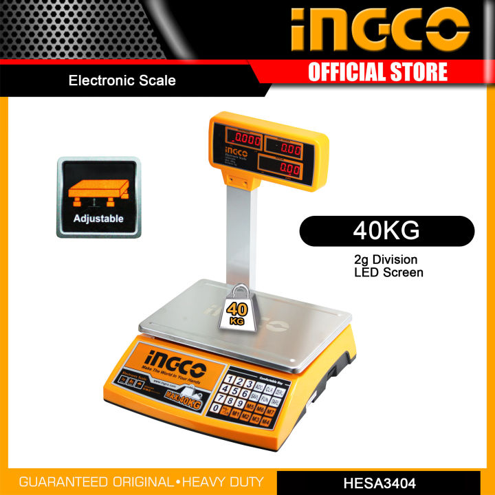 INGCO HESA3404 Heavy Duty 40Kg Electronic Weighing Scale IPT | Lazada PH