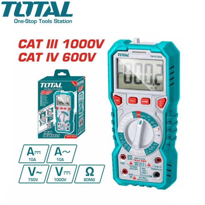 TOTAL ดิจิตอล มัลติมิเตอร์ รุ่น TMT47503 (Digital Multimeter) มิเตอร์ ...