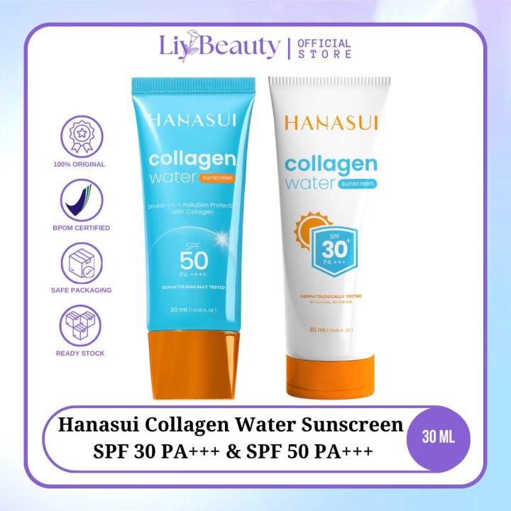 Hanasui Collagen Water Sunscreen SPF 30 PA+++ 30ml | Hanasui Collagen ...