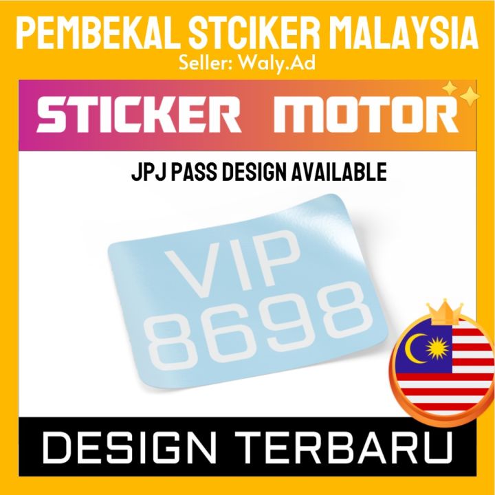 Motorcycle Sticker Motor / Number Plate Stiker Motor Depan Custom | Lazada