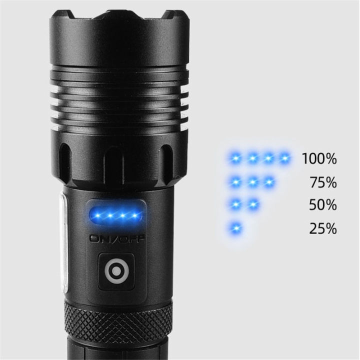 XHP160 Powerful LED Flashlight USB Recharge Zoom Torch IPX-65 ...