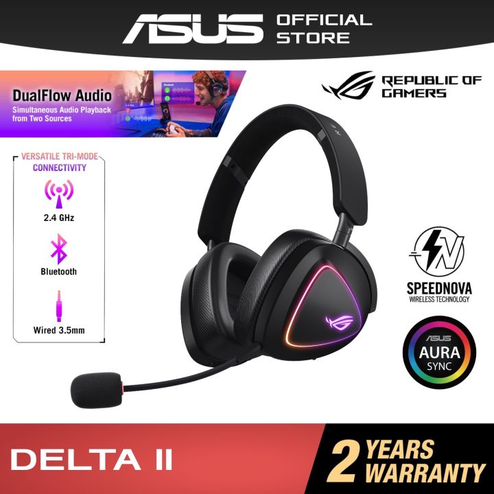 ASUS ROG Delta II SpeedNova Wireless Gaming Headset - DualFlow Audio ...