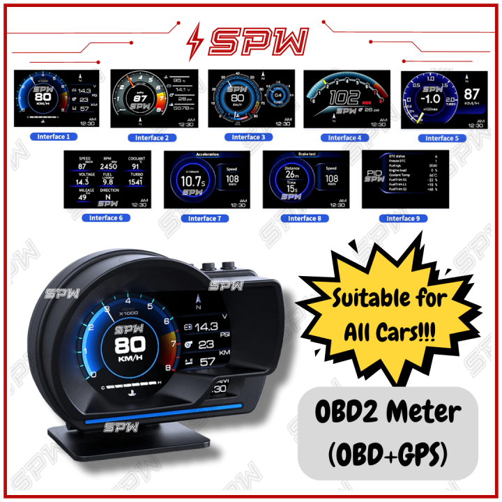 Universal OBD+GPS Meter Gauge OBD2 OBD Meters Axia Myvi Bezza Vios City ...