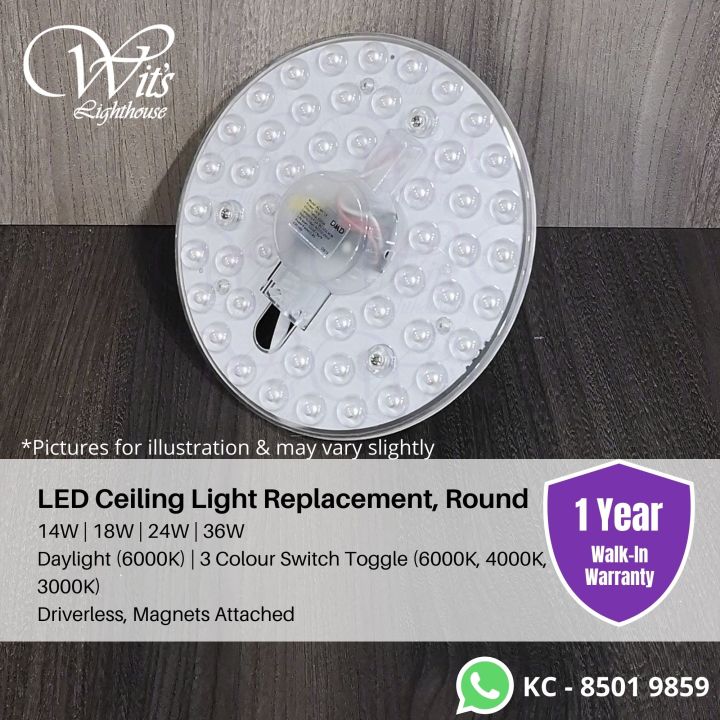 Ceiling Light Replacement Magnetic Module, LED Board, Round, 1 Year ...