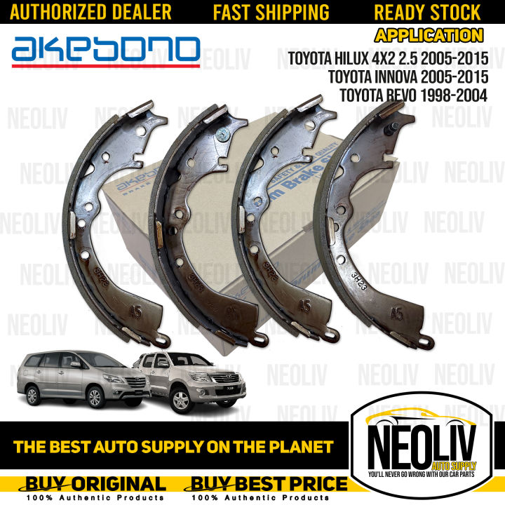 Genuine Akebono Rear Brake Shoes Toyota Innova 2005-2015/Toyota Hilux ...