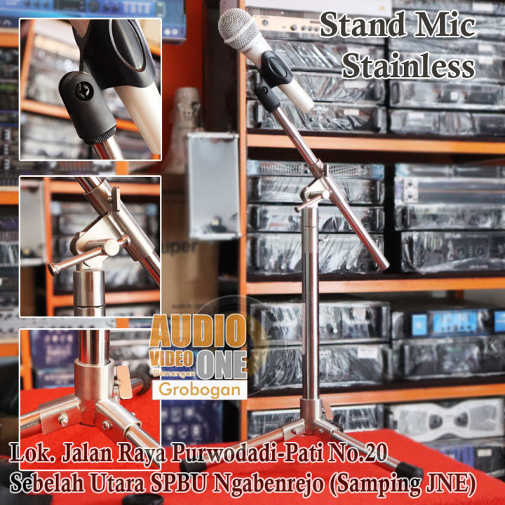 Stand Mic Pendek Stenlis Ukuran 30 cm Stend Microphone Full Stainless ...