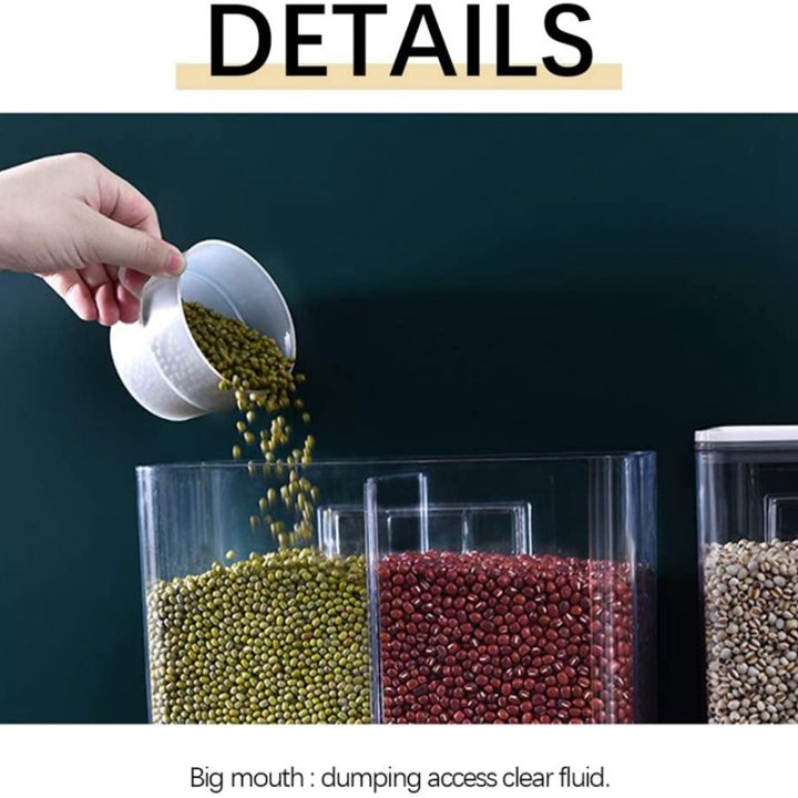 【WVH】-Wall-Mounted Dry Food Dispenser, Cereal Dispenser,Storage Cereal ...