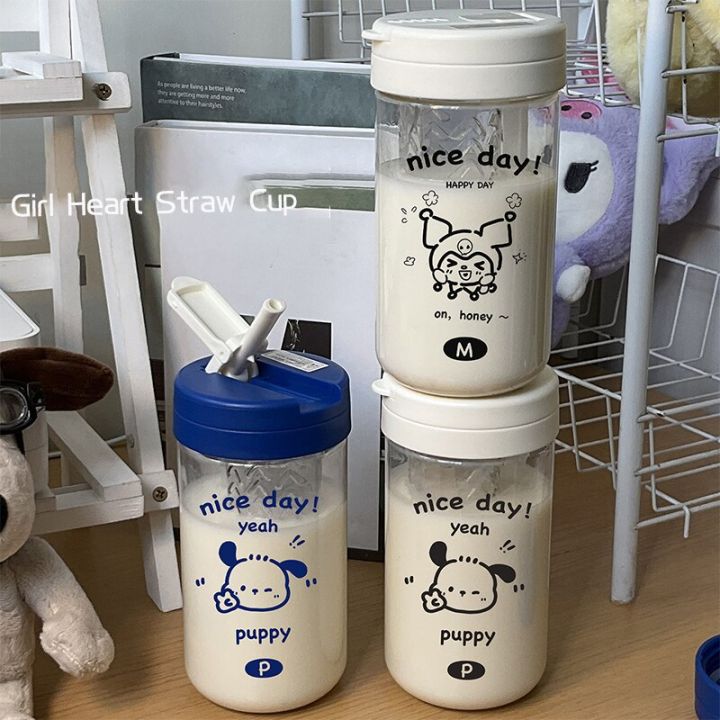 Sanrio Hello Kitty Pachacco Water Bottle Sippy Cup Kuromi New Cute Simple INS 600Ml High ...