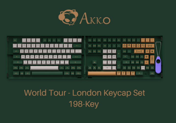 # AKKO WORLD TOUR LONDON KEYCAP SET - PBT DOUBLESHOT 198 KEYS # | Lazada