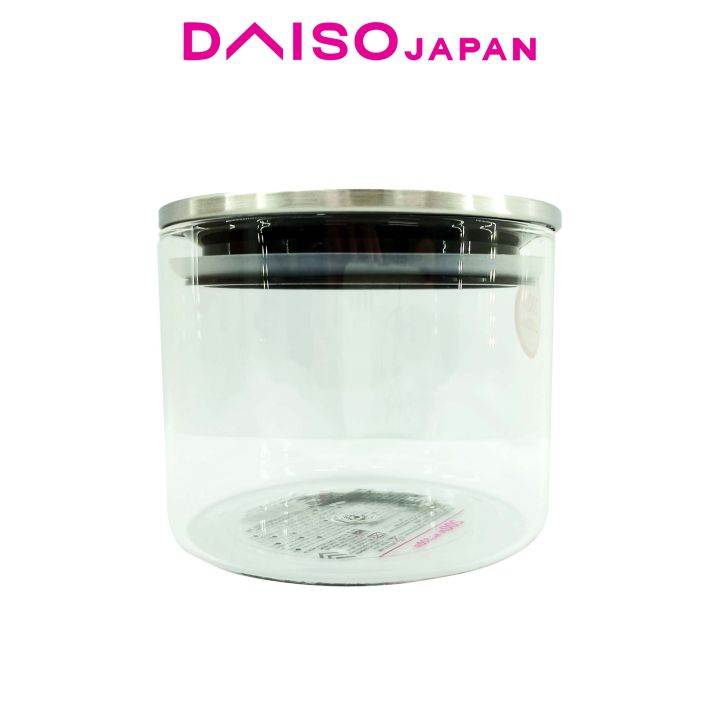 Daiso Glass Canister with Stainless Steel Lid 400ML | Lazada PH