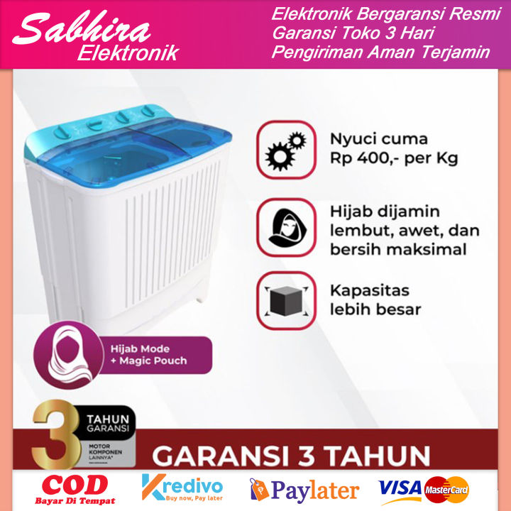 Mesin cuci 2 tabung polytrpon primadona samba 8kg pwm 8072 garansi ...