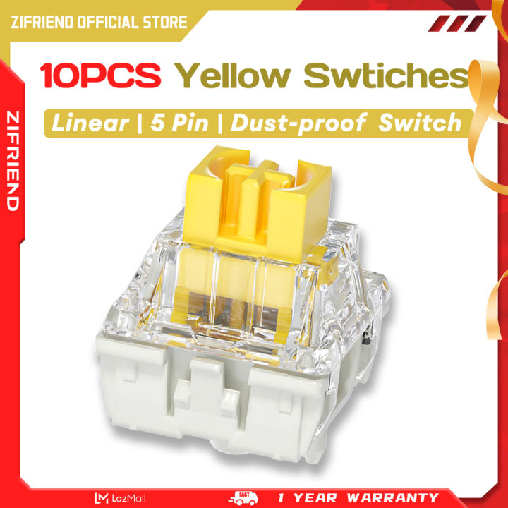 OUTEMU Switch 10PCS Yellow Switch 5 PIN Mechanical Keyboard Switches ...
