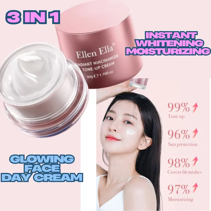ELLEN ELLA 3-in-1 Tone-Up Cream SPF 25 – Instant Brightening, Hydrating ...