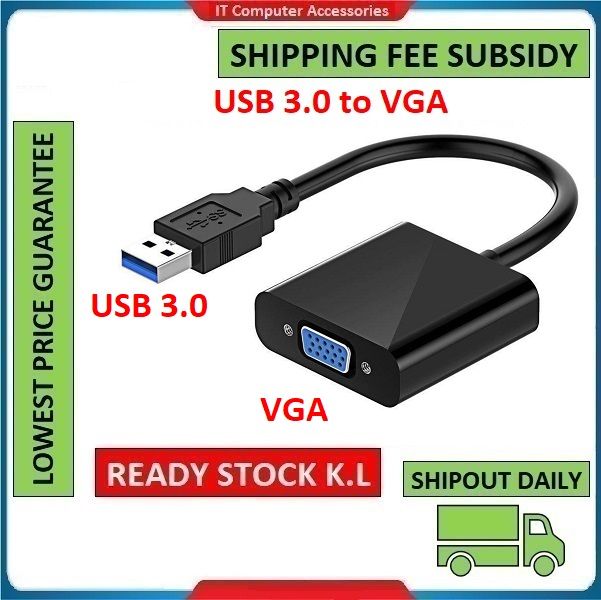 USB 3.0 to VGA Female Video Converter Adapter Cable USB to VGA | Lazada