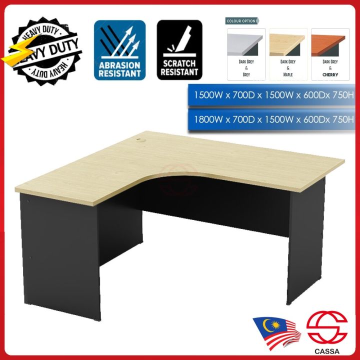 Cassa L Shape Table 5ft/6ft Melamine 25mm Thick Table Top Heavy Duty ...
