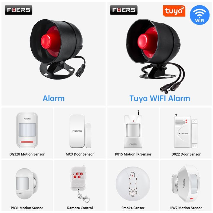Fuers DIY WIFI Tuya Alarm System Alarm Speaker Loud Sound Home Alarm ...