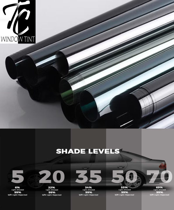 Car Window Tint Film Scratch Proof Super Black / Medium Black / Neutral ...