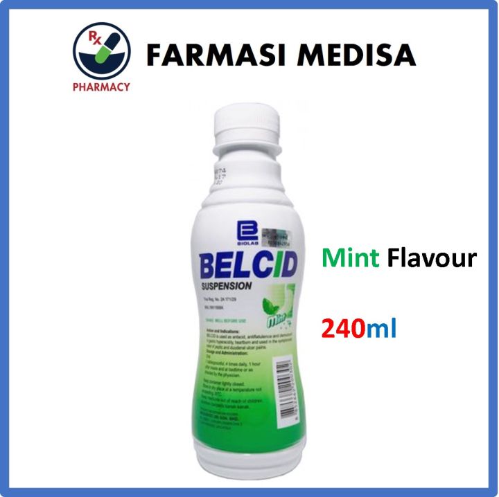 Belcid Suspension 240ml Mint ubat gastrik relieves gastric | Lazada