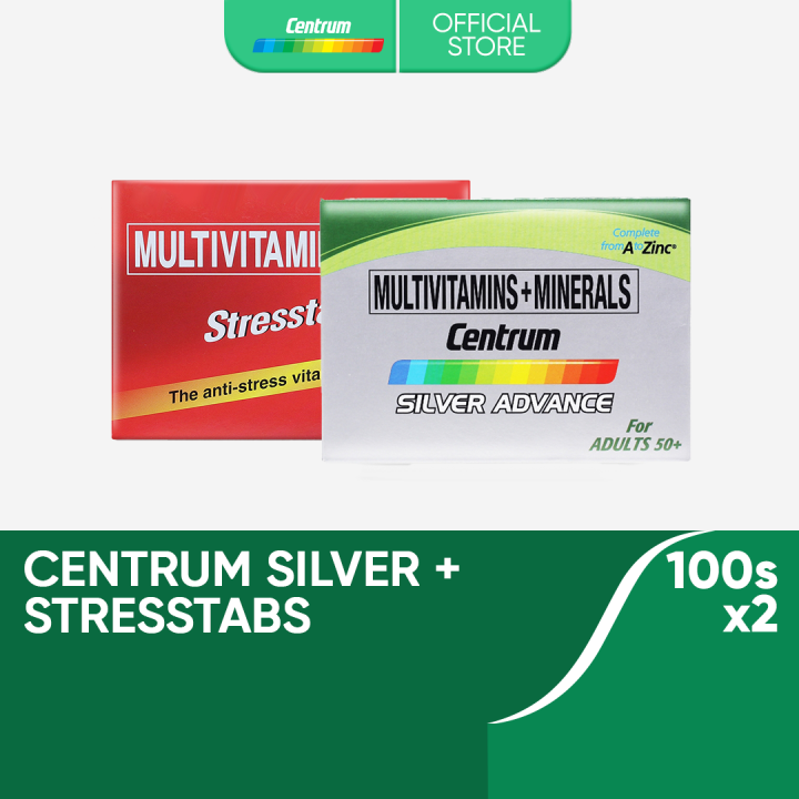 Centrum Silver Advance 100s + Stresstabs 100s Multivitamins and ...