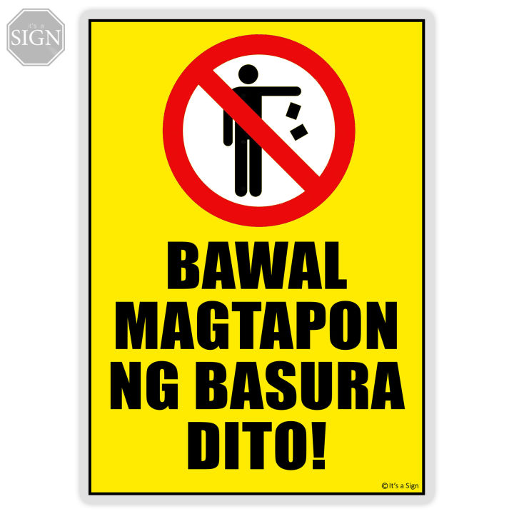Bawal Magtapon ng Basura Dito Sign - Laminated Signage - A4/A3 Size ...