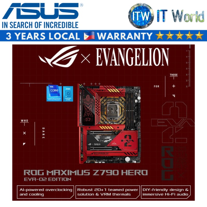 Itw | ASUS ROG Maximus Z790 Hero EVA-02 Edition ATX LGA1700 DDR5 Motherboard | Lazada PH