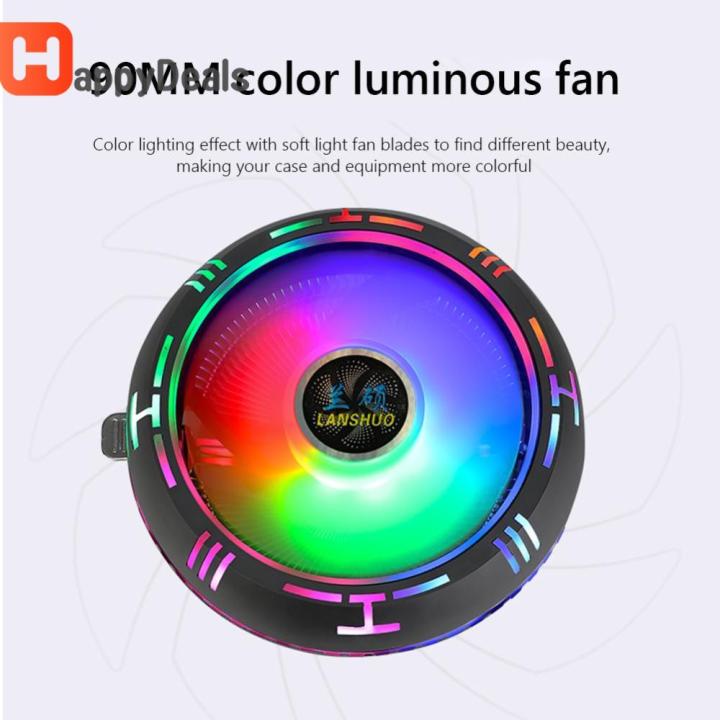 Low Profile Rainbow RGB CPU Cooler 90mm Fan for X79 X99 LGA 2011 ...