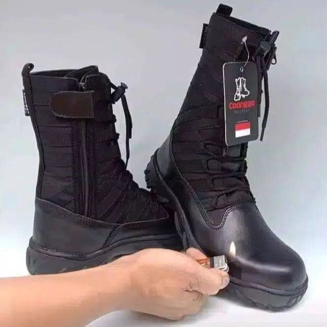 Sepatu PDL Kulit asli Model Ninja Provost TNI Dop Sol TNI Merek Caanggo ...