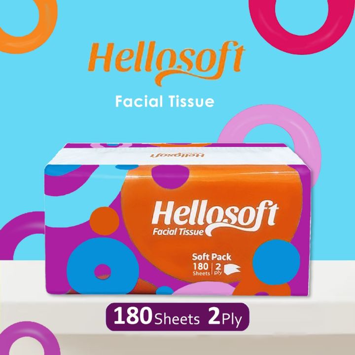 Hellosoft Facial Tissue 180 Sheets 2ply - Tisu Wajah Lembut | Lazada ...