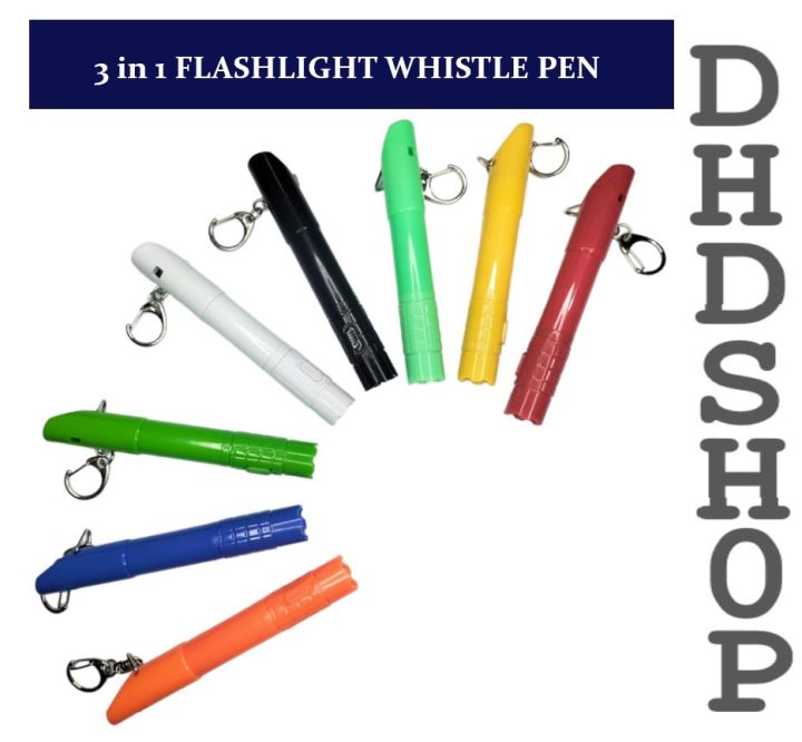 DHD 3 in1 Emergency Whistle Flashlight Pen with Keyring | Lazada PH