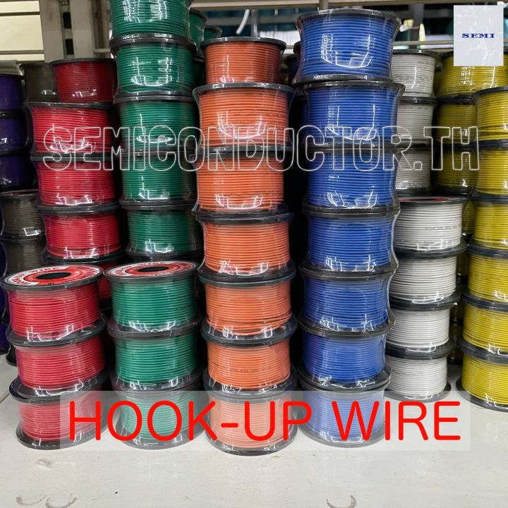 (1ม้วน ) สายไฟเดี่ยว Hook-up UL1007 24AWG 22AWG ยาว30เมตร,100ฟุต 80°C 300V สายไฟทองแดงชุบดีบุก ...