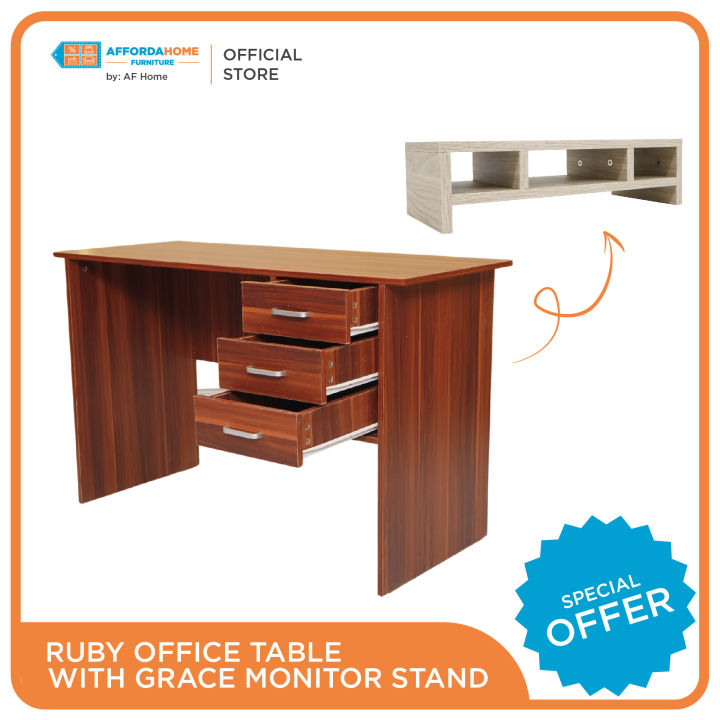 Bundle Ruby Office table with Grace monitor stand - AF home | Lazada PH