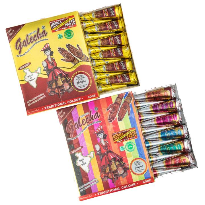 Real Golecha Red Brown Henna Cone(12pcs) | Lazada
