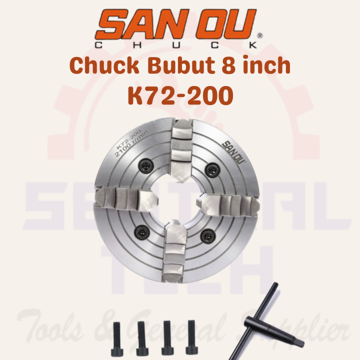 Chuck Bubut 8" 4 Jaw / Chuck Bubut SANOU K72-200 / Catok Kepala Bubut 8 Inch | Lazada Indonesia