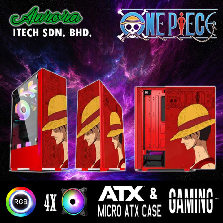 ( ONE PIECE GAMING CASING ) ATX GAMING CASING PC ONE PIECE WITH RGB ...