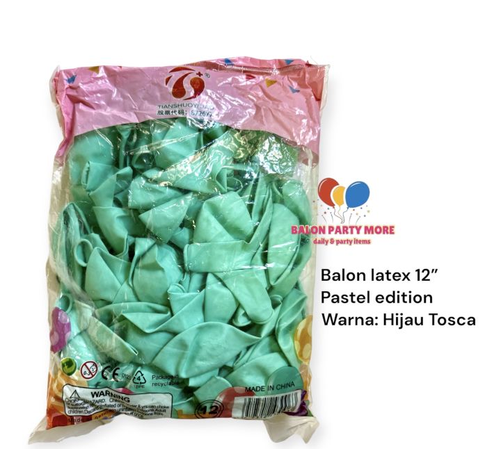 [1 PAK ISI 100PCS HIJAU TOSCA] Balon Macaron / Pastel Latex - 12 inch ...