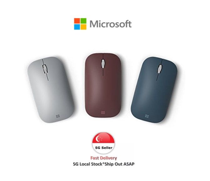Microsoft Surface Mobile Mouse Mice (Silver/Black/Burgundy/Cobalt Blue ...