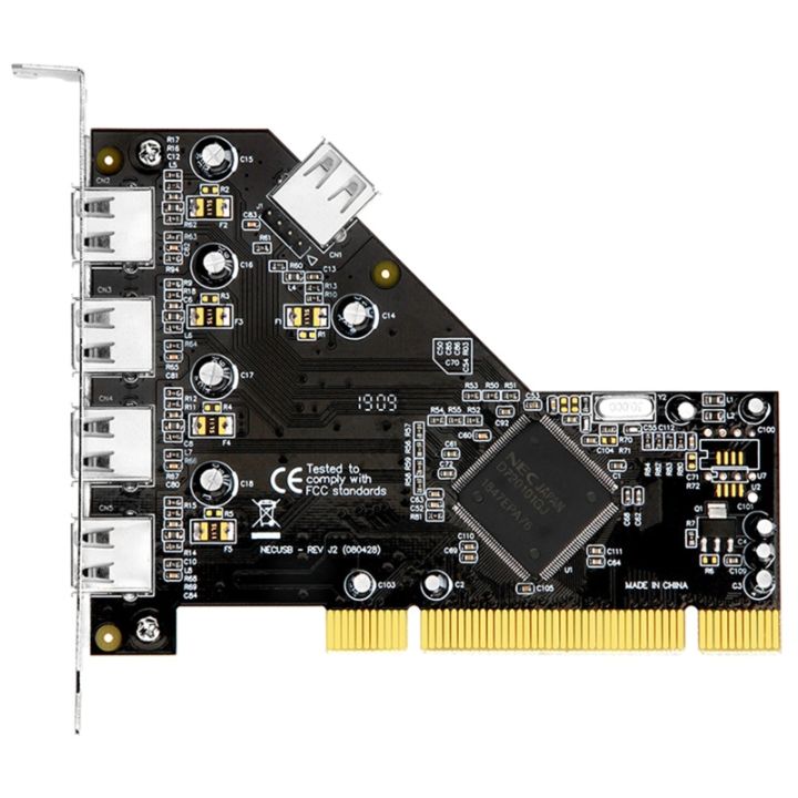 【New Arrival】 USB 2.0 PCI Expansion Card 5 Ports (4 External 1 Internal ...