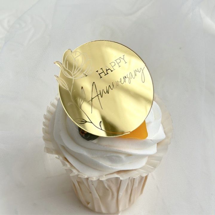 mini anniversary topper acrylic topper cupcake topper | Lazada PH