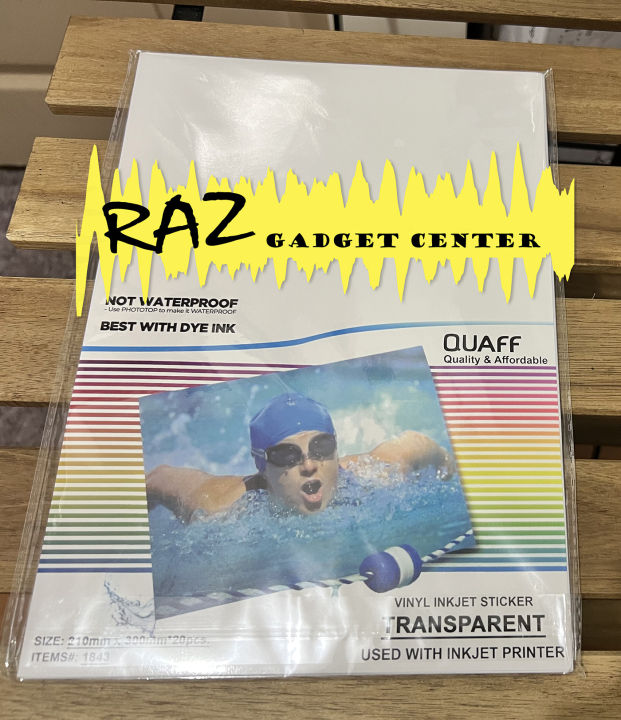Quaff Printable Vinyl Inkjet Sticker A4 Size Transparent / Matte ...