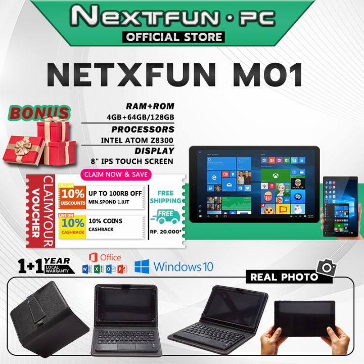 Tablet Windows Tablet 8 inci Laptop Kantor Office Murah dengan Keyboard ...