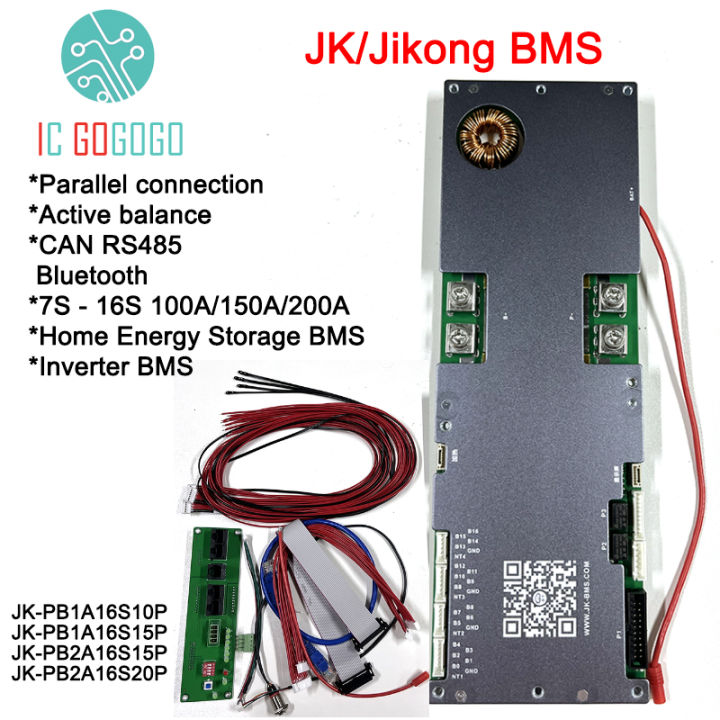 JK Jikong Inverter BMS Battery Protection Active Balance Smart BT 16S 48V Lifepo4 JK-PB2A16S20P ...
