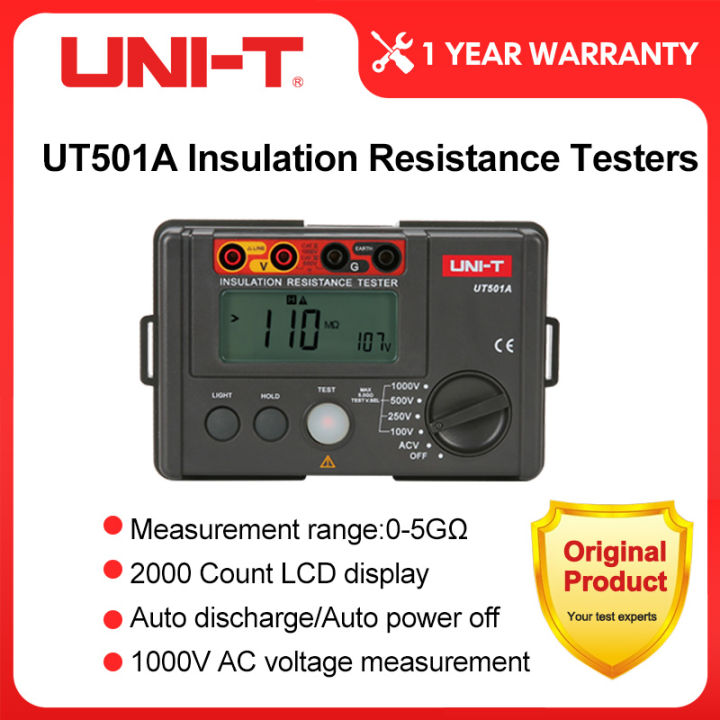 UNI-T UT501A 1000V Insulation Earth Ground Resistance Meter UT502A Auto ...